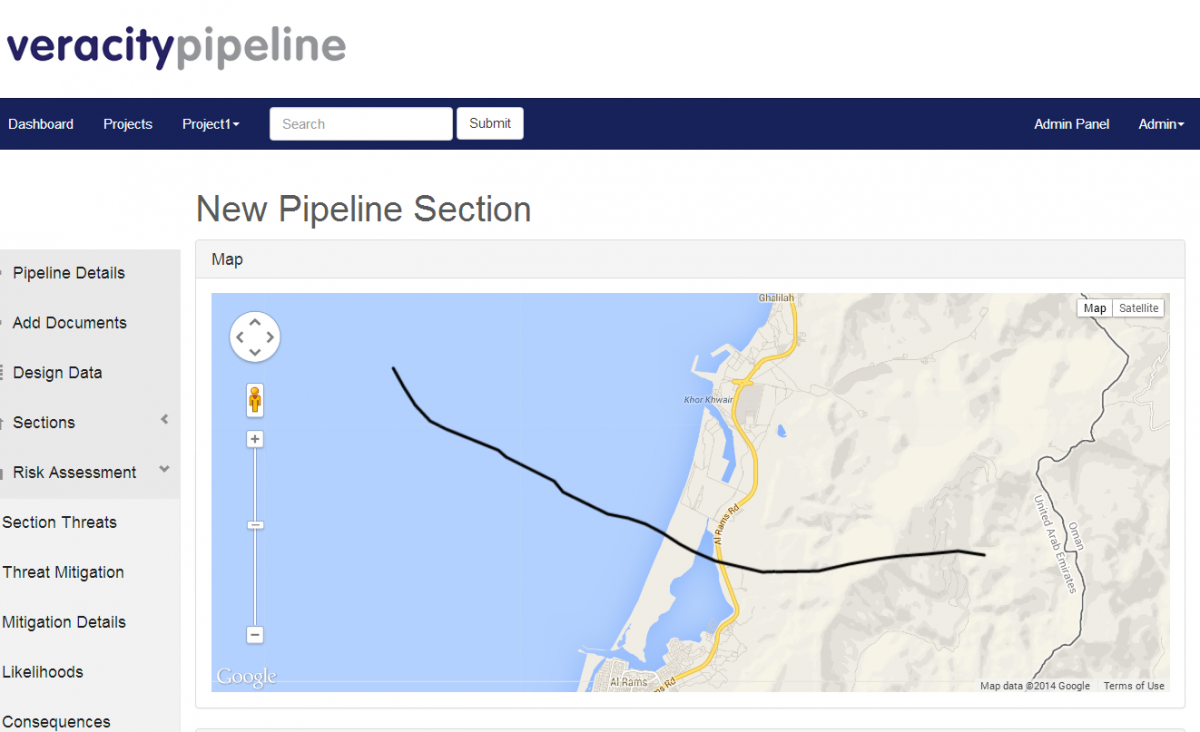 Geographical visualization of pipeline layout and risks with multiple ...